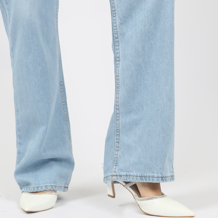 Stone Wash High Waisted Straight Jeans Smilefashionjo