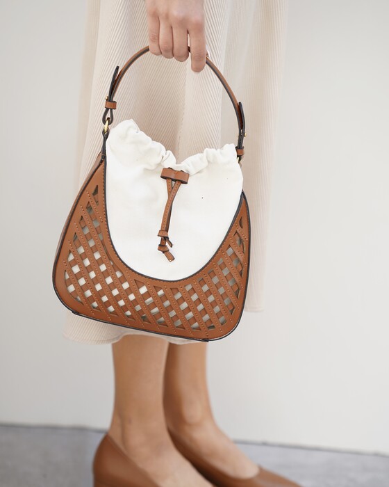 ELEGANT CONTRAST BUCKET BAG - Smile Fashion JO